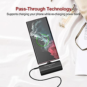 iWALK 4500mAh Portable Charger USB C Battery Pack, Compatible with Samsung Galaxy S22 Z Flip3 S20,S10,S9,S8,Note 20/10/9/8,Moto Z3/2,LG V35/G8/7/5,Nintendo Switch,Google Pixel 4/3/2XL, Black