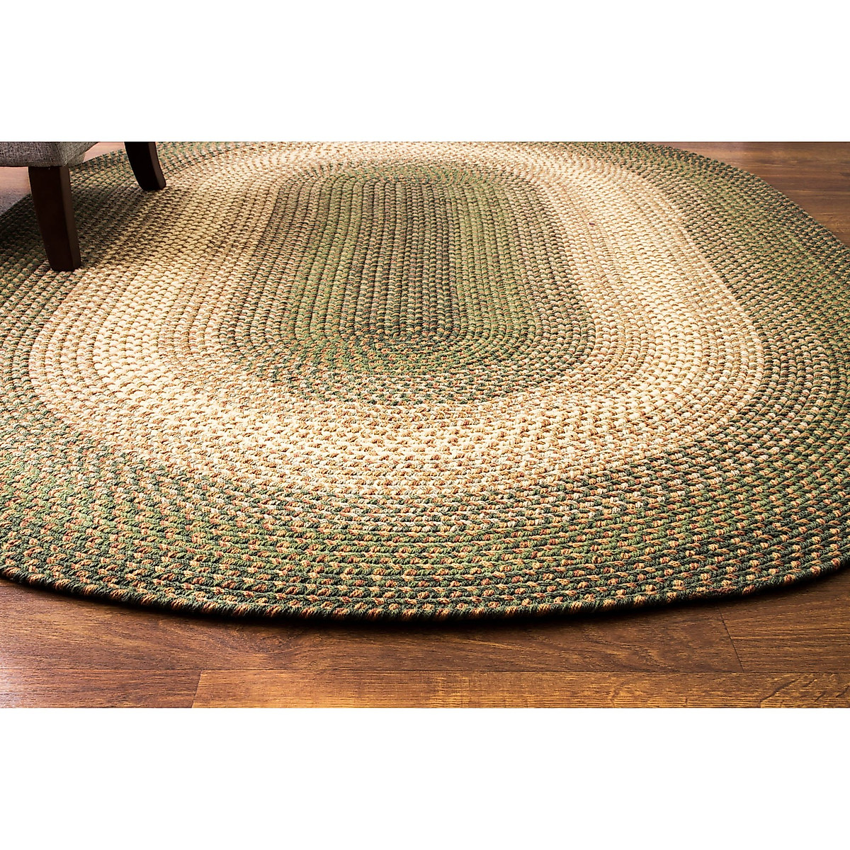 Super Area Rugs Oval 2X6 Herb Garden Braided Rug Hartford Primitive Decor Rug - Indoor Outdoor - 2' X 6' Runner Braided Rug Kitchen Rug - Hallway Rug