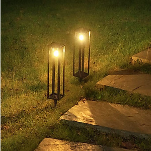 shinar 2 Set Solar Lights with 60 Lumen Vintage Light Bulb E12 warmwhite LEDs Solar Lamps Solar Light Solar Lanterns Solar Pathway Lights for Outdoor Garden, Garage, Driveway, Yard & Balcony