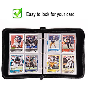Card Binder Compatible with Football Card, Trading Card, MTG and Other TCG, Fits 400 Cards with 50 Removable Pages, Card Holder Collector for Standard Size Card