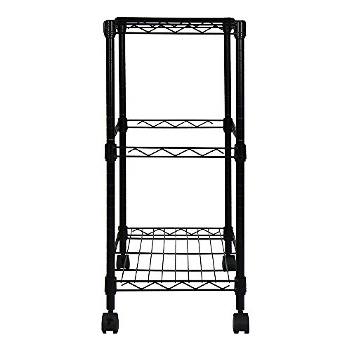 Oceanstar 2-Tier Metal Rolling File Cart, 24 in, Black