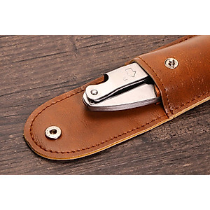 Mini Skater Professional Wine Opener Keys Natural Wood Handle Double-Hinged Stainless Steel Screw Beer Bottle Corkscrew with Leather Pouch For Bartenders Waiters Servers,1Pcs (B Style + Pouch)