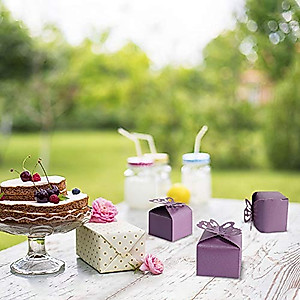 Kslong 50pcs Purple Butterfly Favor Boxes Girl Baby Shower Butterfly Candy Box Decoration Party Birthday Wedding Small Gift Boxes (Purple)