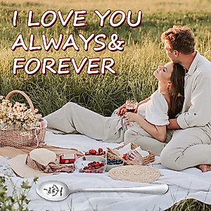 Fathers Mothers Day Gifts for Mom Dad I Love You Always and Forever Gifts Spoons for Best Friends Grauduation Gifts Boyfriend Husband Anniversary Birthday Gift Coffee Tea Bestea spoon