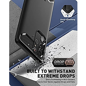 Clayco Xenon Series Case for Samsung Galaxy S22 Ultra (6.8 Inch) 5G 360 Degree Mobile Phone Case Robust Protective Bumper Case Full Cover with Integrated Screen Protector 2022 Edition (Black)