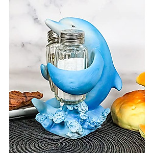 "Home Décor Accents" Dolphin Rising Above Sea Waves Hugging Salt And Pepper Shakers Holder - Home Accents 33-kl1-2163