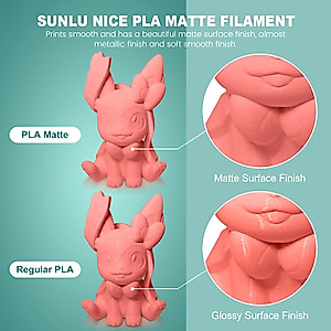 SUNLU 3D Printer Filament, PLA Matte and Silk Filament Bundle, 1.75mm PLA Filament Muticolor, 250G Spool, 8 Rolls, Black+White+Red+Blue+Green+Pink+Grey+Clay