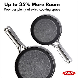 OXO Professional Hard Anodized PFAS-Free Nonstick Frying Pan and Saute Pan Set, Induction, Diamond reinforced Coating
