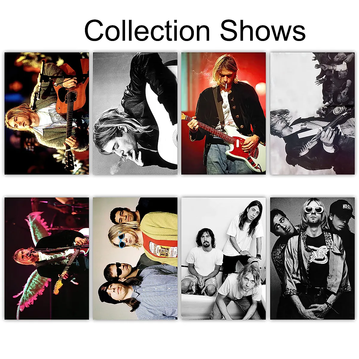 Babymiu Music Rock Decor Wall Poster 8-Pack 11.5" x 16.5",Music Band Merch Party Unframed Version HD Printing Poster for Room Club Wall Art Decor