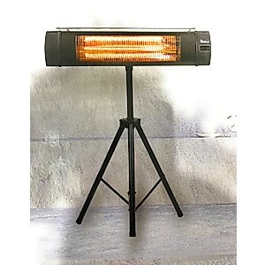 Dr. Infrared Heater DR-368, Indoor/Outdoor 1500W Carbon Infrared Patio Heater with Tripod and Remote Control, Black