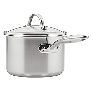 Rachael Ray Professional Stainless Steel/Hard Anodized Nonstick Cookware Pots and Pans Set, 11 Piece, Gray and Silver