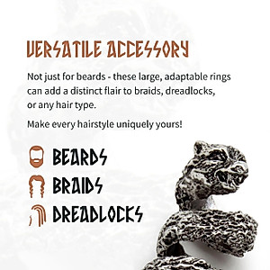 Wolf Beard Bead Coils (4-Pack) - Viking Hair Jewelry for Beards, Hair and Dreadlocks