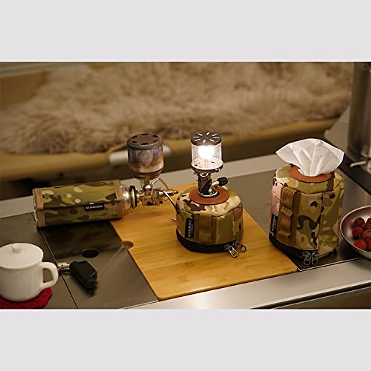 Segolike Portable Gas Tank Protective Case Fuel Cylinder Oxford Cloth Canister Storage Cover for Travel Accessories BBQ Picnic Hiking, Brown L