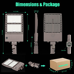 400W LED Parking Lot Light 56000 Lumen, Parking lot Flood Lights 400W Slip Fitter, Street Area Light UL DLC IP65 5000K Waterproof 100-277VAC Input , Stadium Lights Outdoor LED, LED Pole Light Outdoor