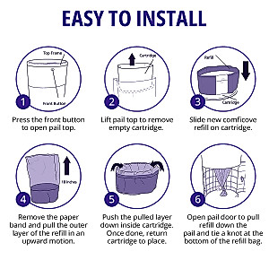 COMFICOVE Refills Compatible with DEKOR PLUS Diaper Pails | 4 Pack | Extra Thick Diaper Pail Refill Liners | Fresh Scent | Easy to Replace and Dispose of Diaper Bag | Odorless Baby Diapers Disposal