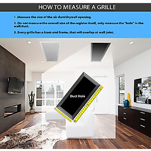 8"w x 4"h Adjustable AIR Supply Diffuser - HVAC Vent Cover Sidewall or Ceiling - Grille Register - High Airflow - White [Outer Dimensions: 9.75"w X 5.75"h]