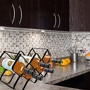 Yehchi Countertop Wine Rack Freestanding,Metal Lattice 10 Bottle Wall Mountable Wine Rack Free Mobile Small Wine Rack Holder,Tabletop Wine Storage Rack Holder Home Kitchen Bar Cabinet Black