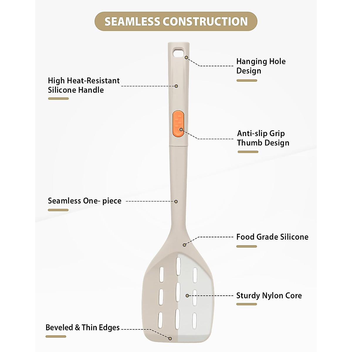 Silicone Cooking Spatulas and Spaghetti Spoons, 4 Pack Heat Resistant Full Silicone Cooking Utensils Set, Non Stick Large Kitchen Silicone Spatula Spoons for Cooking, Mixing, Serving, Draining