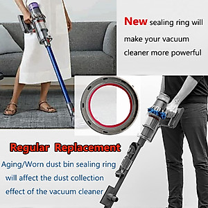 Dust Bin Sealing Rings Replacement For Dyson V11 SV14 SV15 / V15 SV22 Bin Parts, Compatible With Dyson Part 970050-01 965443-01 Bin Cups