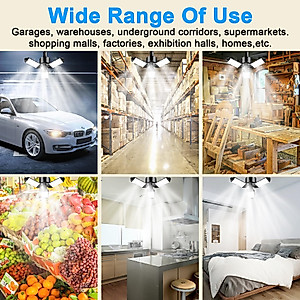 Kofarrten LED Garage Lights, 80W LED Garage Lights, Super Bright 8000LM 6500K Deformable LED Garage Ceiling Lights Shop Lights for Garage, Workshop, Basement，Warehouse (1Pack)