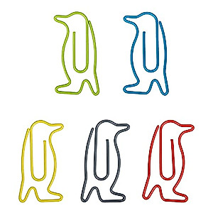 50 Pcs Penguin Shaped Paper Clips - Small Paper Clips Holder Assorted Size Colors,Funny Office School Supplies Bookmarks, Cute Christmas Birthday Gifts for Penguin Lovers Women Kids