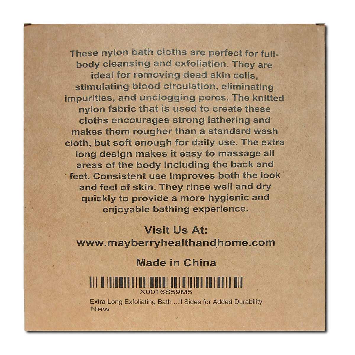 Extra Long (36 Inches) Exfoliating Bath Cloth (3 Pack) Gray, White, and Magenta Nylon Bath Towel, Stitching on All Sides for Added Durability