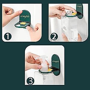 jomgeroz Wall Mount Shower Gel Bottle Holder Storage Rack Adhesive Adjustable Shampoo Hand Bottle Hanging Organizer hand hanger