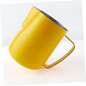 GRADENEVE Coffee Container Cup Sauce Container Milk Frother Pitcher Creamer Art Cup Tea Creamer Milk Steaming Jug Mini Coffee Pot Coffee Espresso Coffee Storage Cup Sauce Jug Yellow