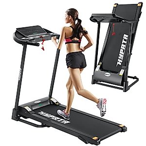 HYPATA Treadmill 300 lb Capacity,Max 2.5 HP Folding Treadmills for Running and Walking Jogging Exercise with 12 Preset Programs, Easy Assembly for Home Use