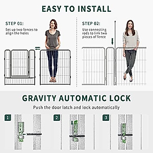 Musen Dog Playpen Outdoor, 16 Panels Dog Pen 32" Height Dog Fence Exercise Pen with Doors for Large/Medium/Small Dogs, Portable Pet Playpen for Yard, RV, Camping, Hammer Paint Finish (Patent Pending)