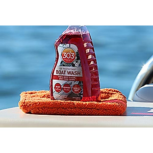 303 Products Marine Boat Wash with UV Protectant - For A Deep Clean, Spot Free Shine - 30 Day UV Protection - Removes Salt, Dirt, And Grime - Marine Safe, 32 fl. oz. (30586)