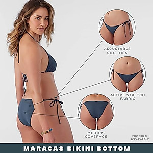 O'NEILL Maracas Bikini Bottoms for Women, Premium Womens Bikini Bottoms for Beach and Pool, Durable Swimwear with Coverage,Black 1,S