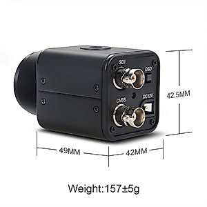 MOKOSE Mini SDI Camera with 3.6mm HD No Distortion Lens, HD-SDI 2 MP 1080P HD Digital CCTV Security Camera, 1/2.8 High Sensitivity Sensor CMOS with OSD Menu