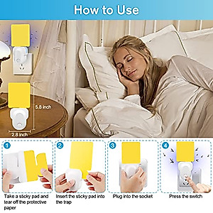 Flying Insect Trap Plug-In, 2023 Upgrade Mosquito Killer, Safe Non-Toxic UV Light Attractant Indoor Plug-In Night Light Fly Trap with Sticky Pad for Flies, Gnats, Moths(2 Pack, White)