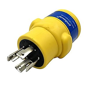 Parkworld 62947 NEMA L14-30P to 10-30R Adapter 4-Prong Generator 30A Locking Plug to Dryer 3-Prong 30A Outlet (Yellow)