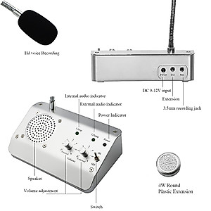 WWMFS Window Speaker System, Dual Way Window Microphone Intercom Speaker, Intercom System for Business, Office, School, Counter, Bank and Station