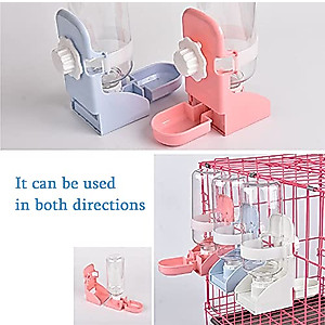 Mcgogo Rabbit Water Bottle, Guinea Pig Water Bottle,17oz Hanging Fountain Automatic Dispenser No Drip Water Bowl for cage (Pink)