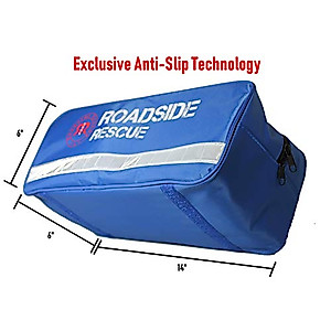 Roadside Emergency Assistance Kit - Packed 110 Premium Pieces & Rugged Bag - Car, Truck & RV Kit with Heavy Duty Jumper Cables • Heavy Duty Tow Strap • Safety Triangle • First Aid & more