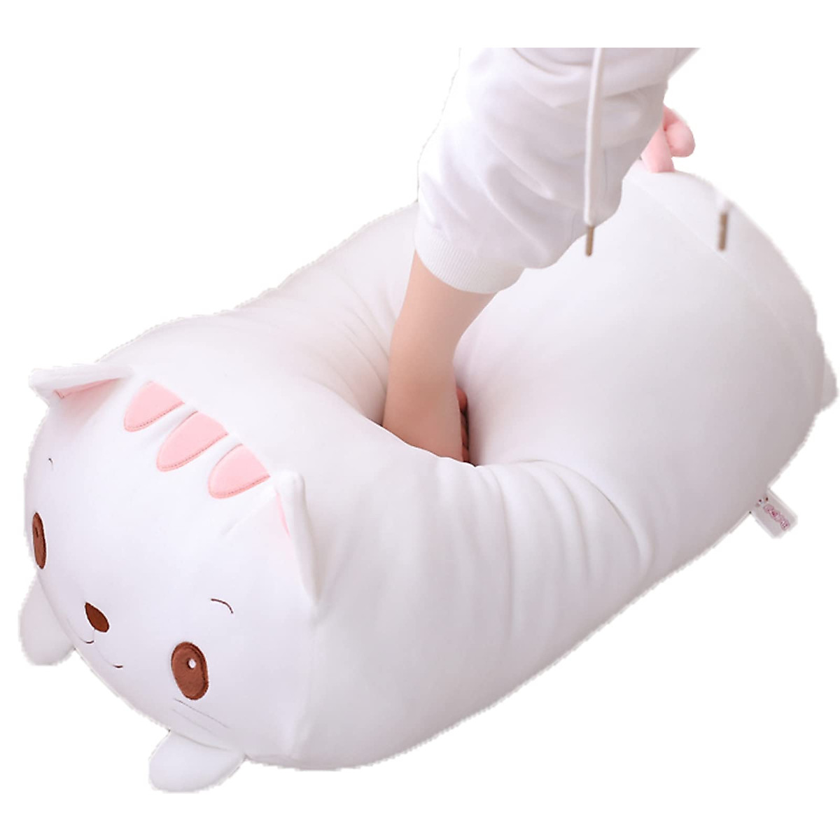COSGOO Cute Plush Cat Stuffed Squishy Animal Cat Cylindrical Body Cat Pillow,Super Soft Cat Hugging Toy Pillow Kids Kawaii Sleeping Cat Pillow Gifts for Bedding Decor or Home Decor 24-Inch