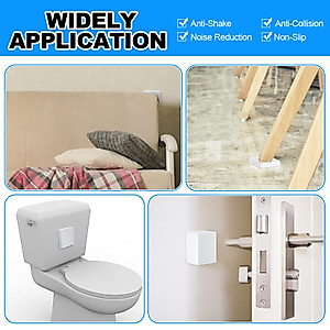 Pangda 3 Rolls Headboard Stoppers for Bed Frame Furniture Bed Stoppers Self Headboard Wall Adhesive Protector Tool Adjustable Anti Shake Pad Soundproof Banging, White