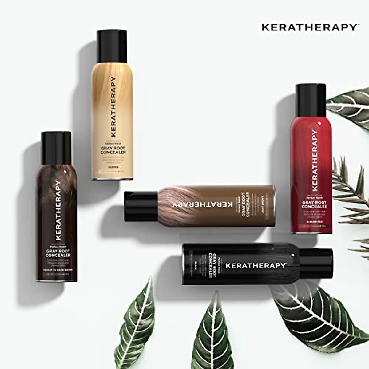 Keratherapy Keratin Infused Perfect Match Gray Root Concealer Spray, Dark Brown, 3 oz, 118 ml - Root Cover Up Spray to Hide Gray Roots - Keratin Therapy Hair Darkening & Temporary Scalp Concealer