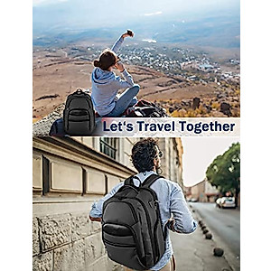 17 inch Laptop Backpack, Large 50L Business Travel Backpack with 2 Insulated Side Pockets & USB Charger, Durable Anti Theft Luggage Backpack Water Resistant Overnight Weekender Bag Gift for Men Women