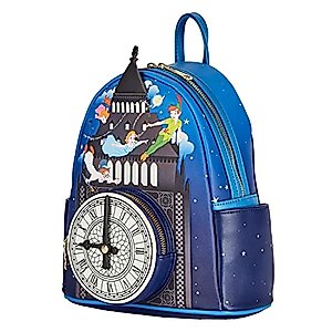 Loungefly Disney Peter Pan Glow Clock Womens Double Strap Shoulder Bag Purse