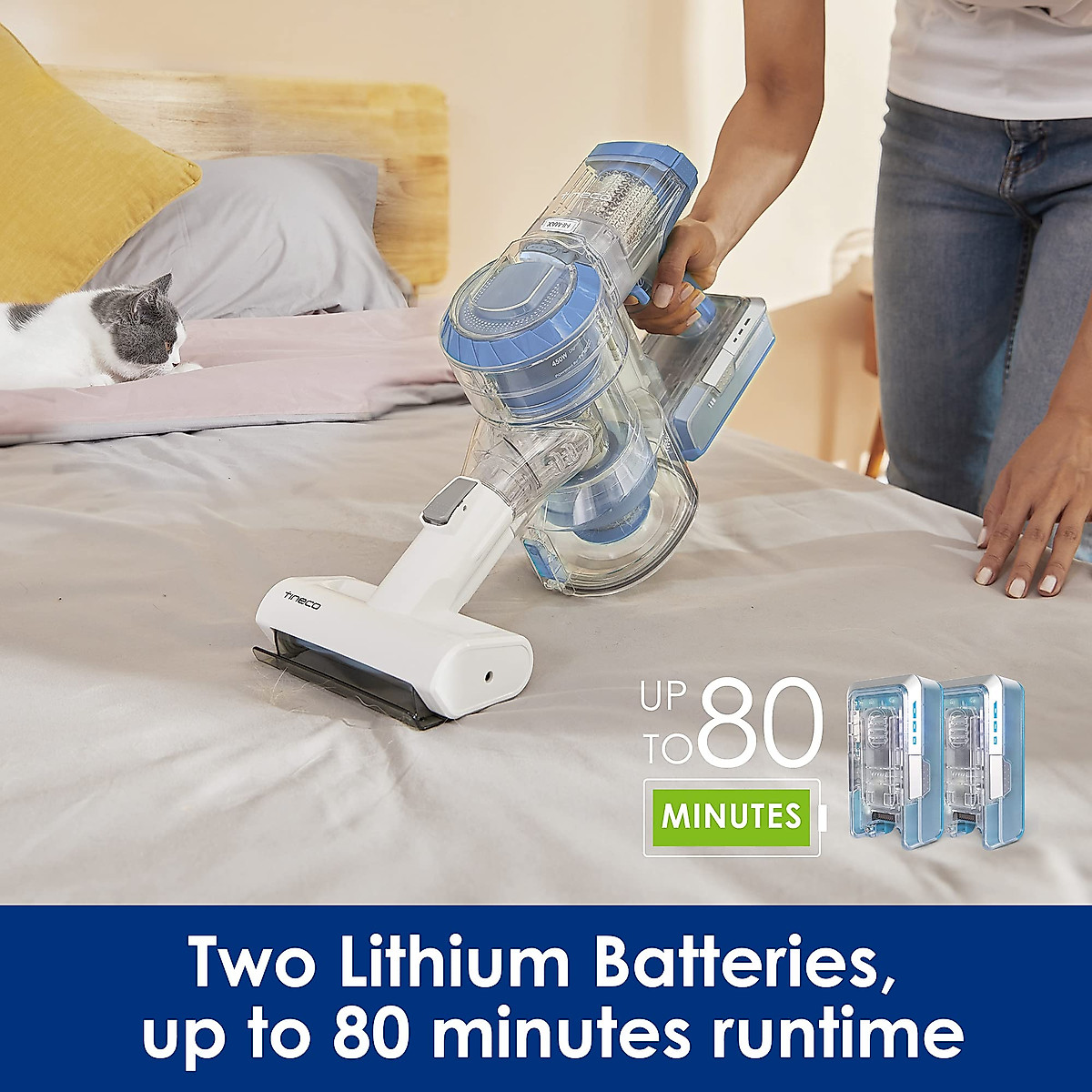 Tineco A11 Hero EX Cordless Stick Vacuum, Powerful Suction Handheld Vac Lightweight for Carpet Hard Floor