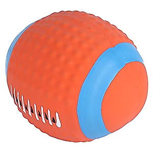 Qyebavge Durable Pet Rugby Toy Latex Squeaky Chew Ball for Dogs and Cats Teeth Cleaning Exercise Water Play