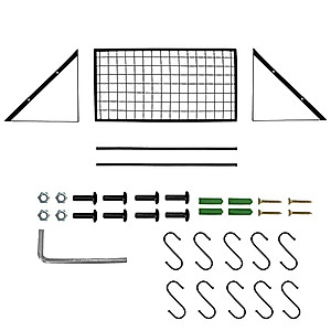 FLRH Kitchen Wall Mounted Pot Rack, 23.6 Inch Metal Kitchen Storage Shelf, 2 Tier Hanging Rails with 10 Hooks Floating Shelves (Black)