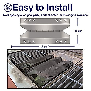 Heat Plate Shield Stainless Steel 16 1/8" Gas Burner Cover Grill Replacement Parts for Members Mark BQ05046-6, BBQ Pro BQ05041-28, BQ51009, Sam's Club, Outdoor Gourmet, 3 Pack Heat Tents