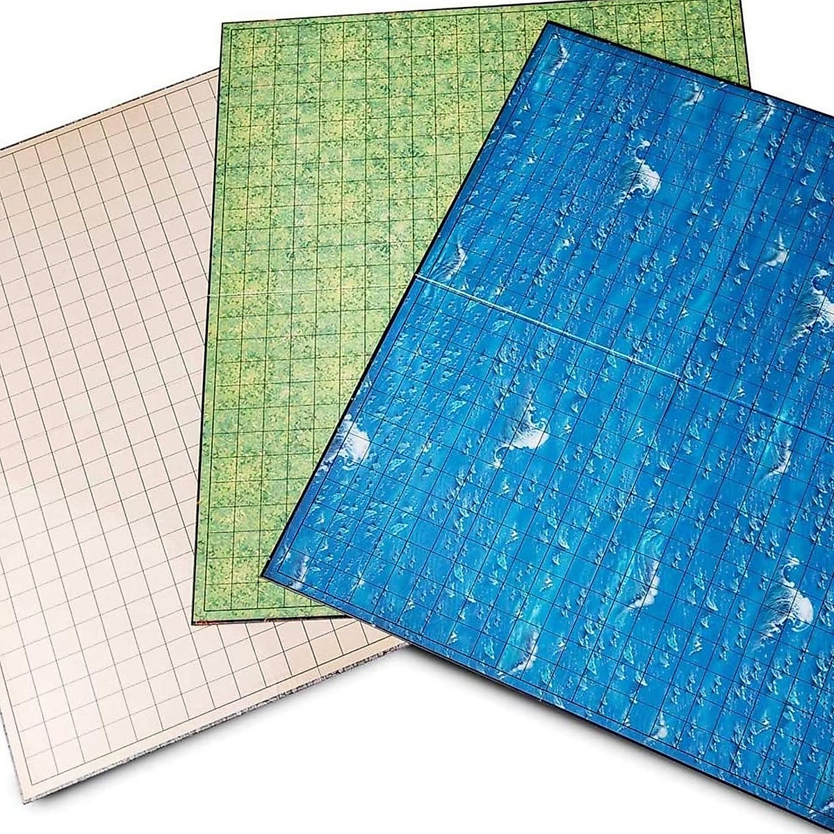 Hexers Role-Playing Game Board Mat, Square Grid Terrains, 8 Different terrains, Compatible with Dungeons and Dragons DND Pathfinder RPG, 27 on 23 inches, 1 inch Squares, Foldable & Dry Erase