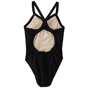 TYR Sport Girls' Solid Durafast Diamondback Swim Suit (Black, 24)
