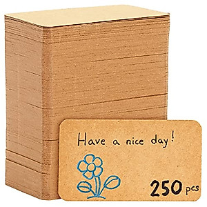 250-Pack Blank Index Cards, 2x3.5 in Flashcards for Studying, Small Kraft Paper Cardstock for Making Business Cards, Playing Cards, Gift Tags, Crafts, Bulk Pack, Brown